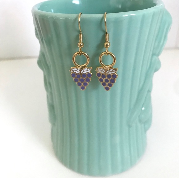 Vintage | Jewelry | Vintage 7s Grapes Enamel Earrings Deadstock | Poshmark